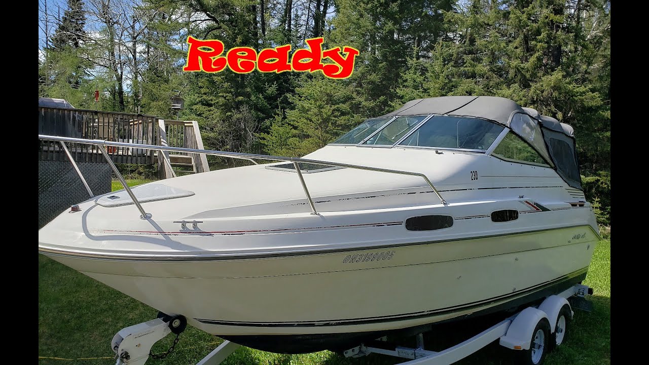 Finishing touches 1992 Sea Ray Sundancer Boat Work Ready - YouTube