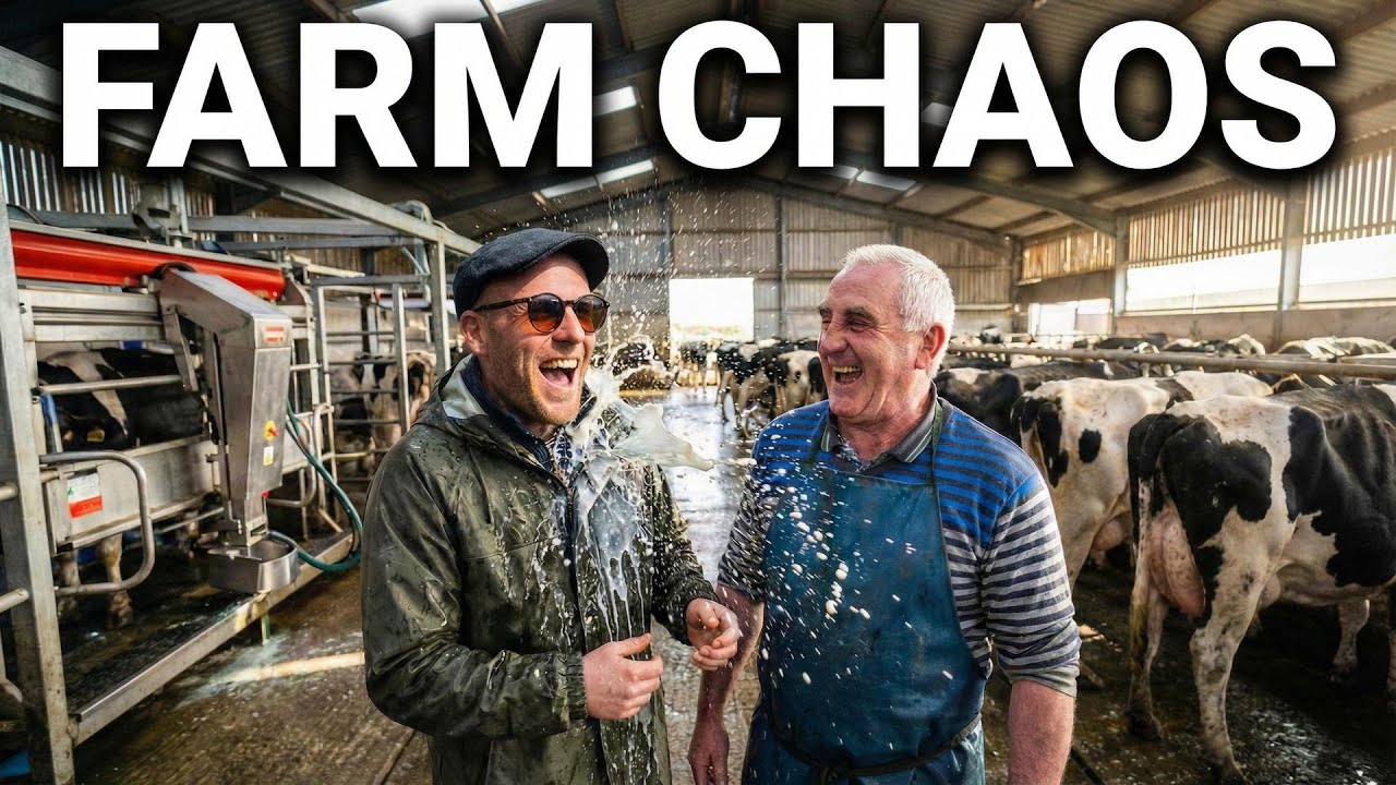 🇮🇪 Chaotic Day Milking Cows on an Irish Dairy Farm 😂🐄 | Robotic Milking ...
