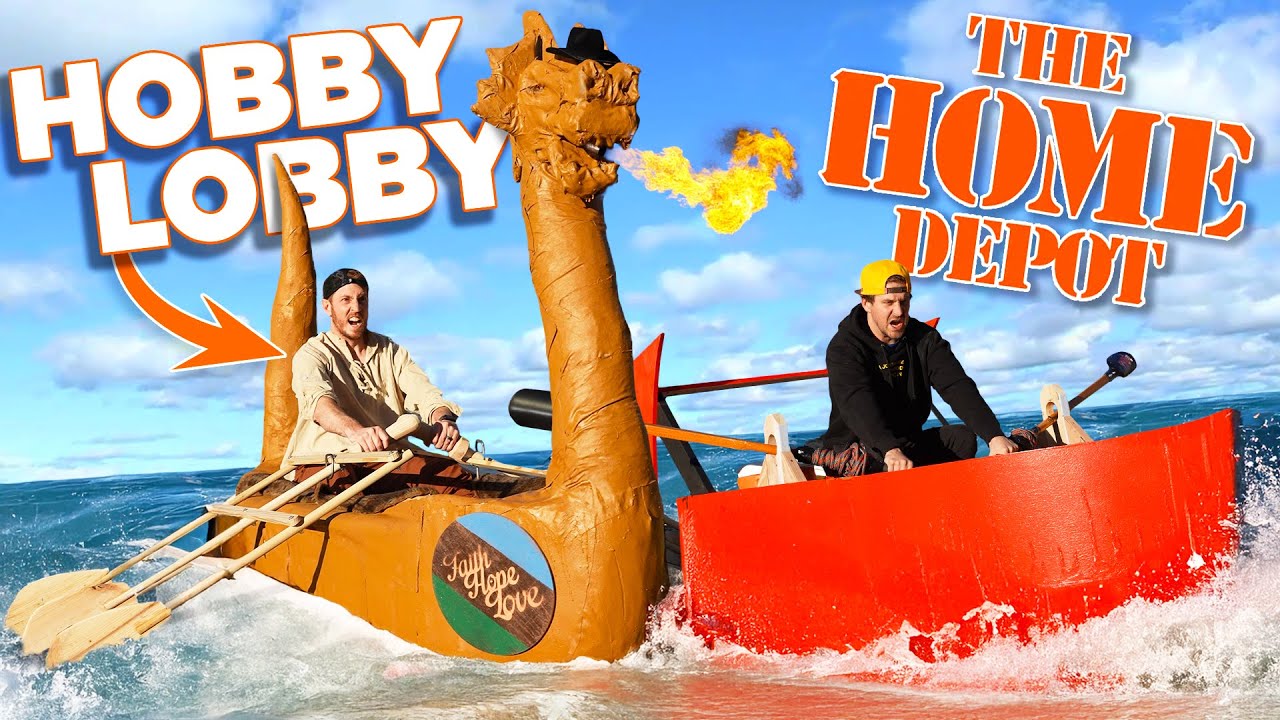 Hobby Lobby VS Home Depot *Boat Build Challenge!* - YouTube