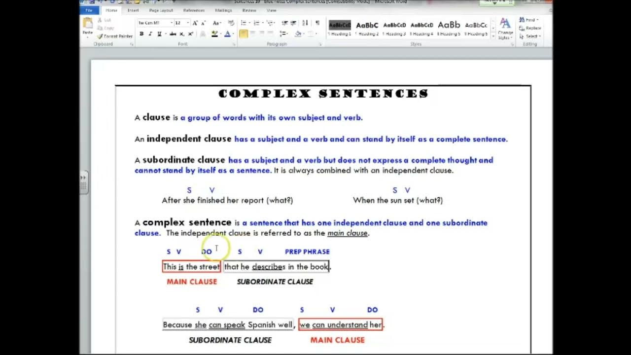 Sentences 7 Complex Sentences - YouTube
