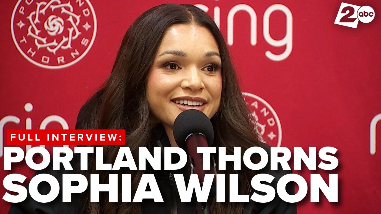 Portland Thorns forward Sophia Wilson talks with reporters ahead of ...