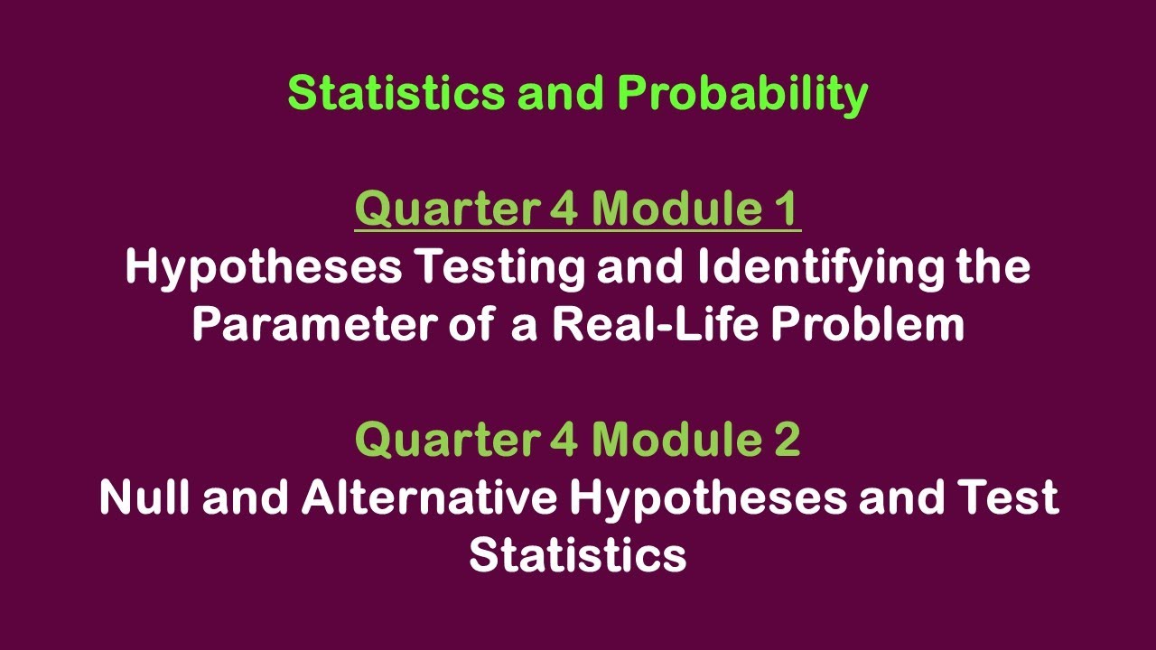 Grade11 Statistics and Probability Quarter 4 Module 1 & 2 - YouTube