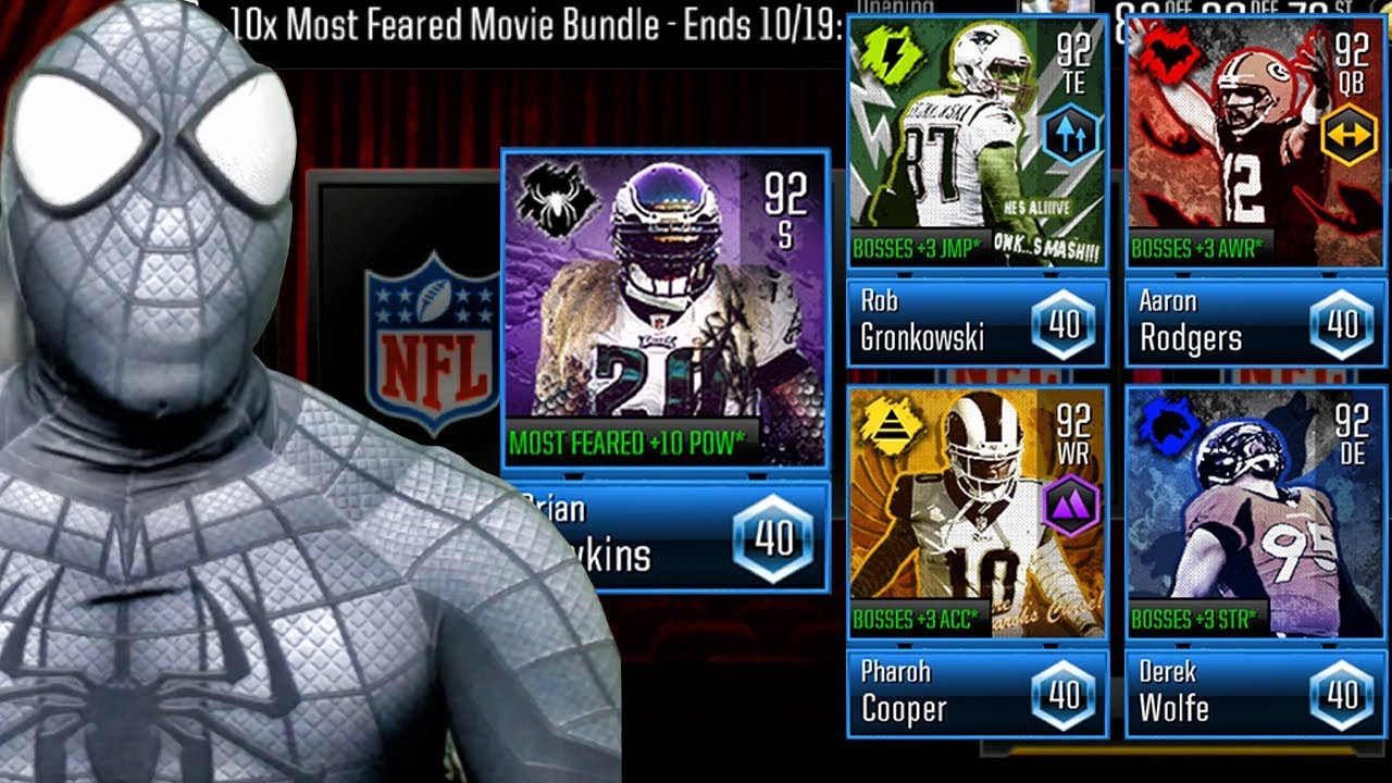 SPIDER-MAN MOST FEARED PACK OPENING + 92 OVR BOSSES! Madden Mobile 19 ...