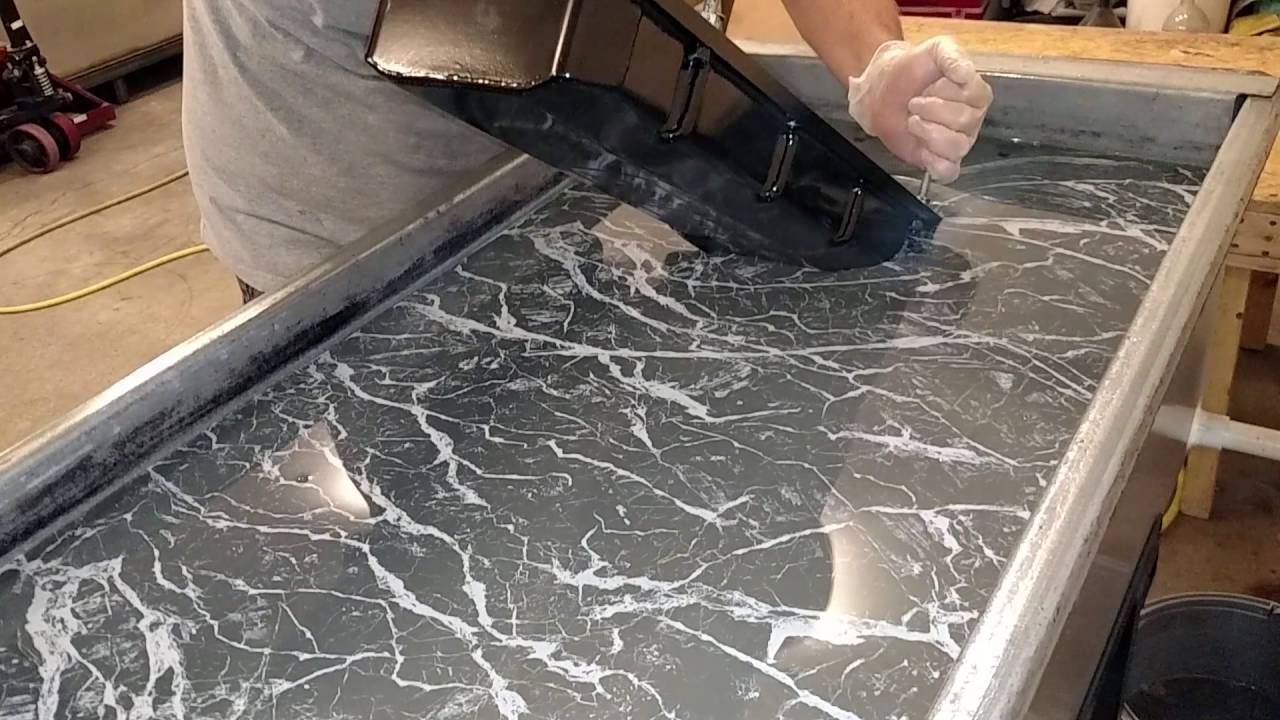 Marble hydro dipping, Big Block Chevy valve covers - YouTube