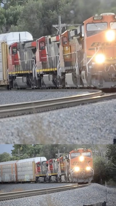 BNSF 6027 leads with Ex-Warbound & two CN C44-9W units #shorts - YouTube