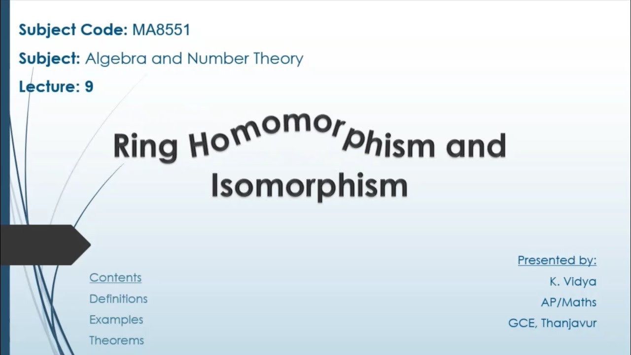 Ring homomorphism and Isomorphism - YouTube