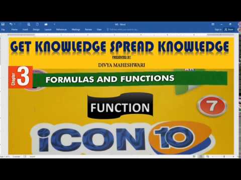 COMPUTER ICON 10 PART-3 CLASS-7 CH-3 FORMULAS AND FUNCTIONS - YouTube