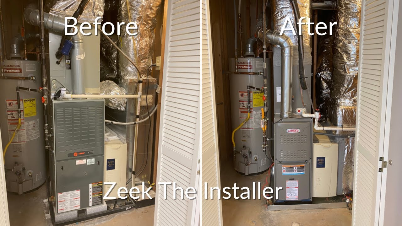 HVAC Lennox install | New plenums & lineset | Before & After video to ...