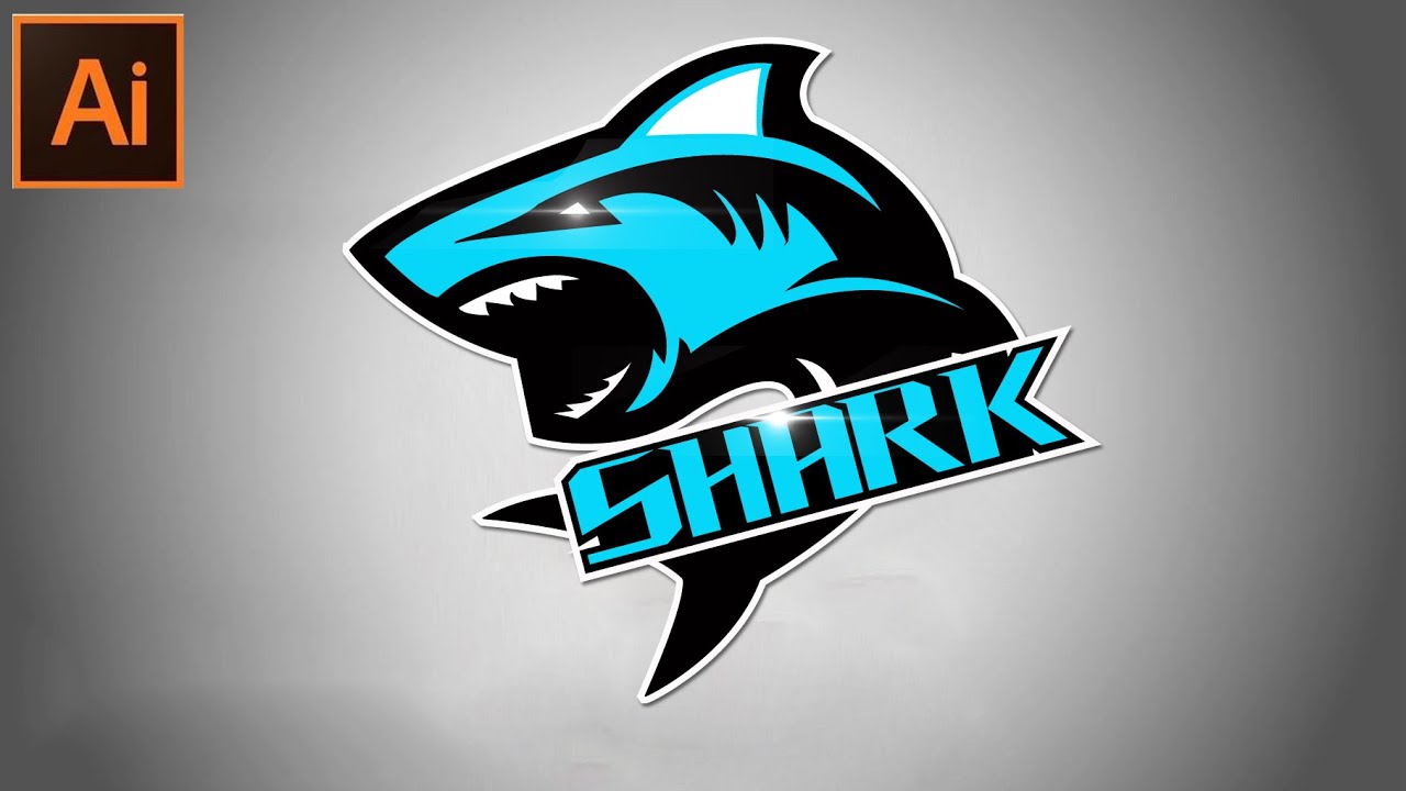 Shark Mascot logo | Shark Logo Using Illustrator | Graphic Designing ...