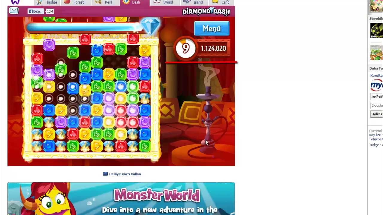 Diamond Dash (wooga) on Facebook Bot Score Hack! - YouTube