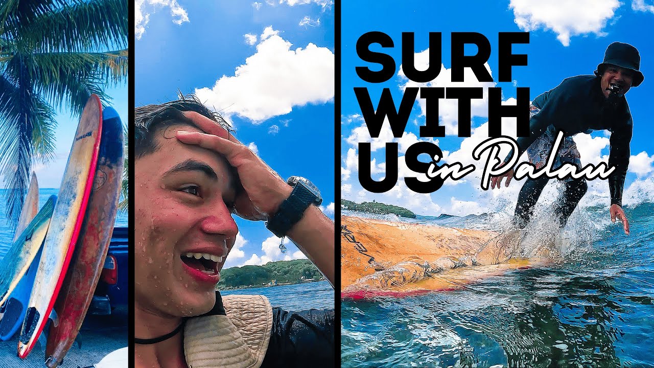 SURFING PALAU! (SHALLOW REEF) - YouTube