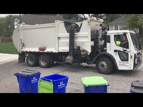 McNeilus Automated White Garbage Truck - KC Disposal - YouTube