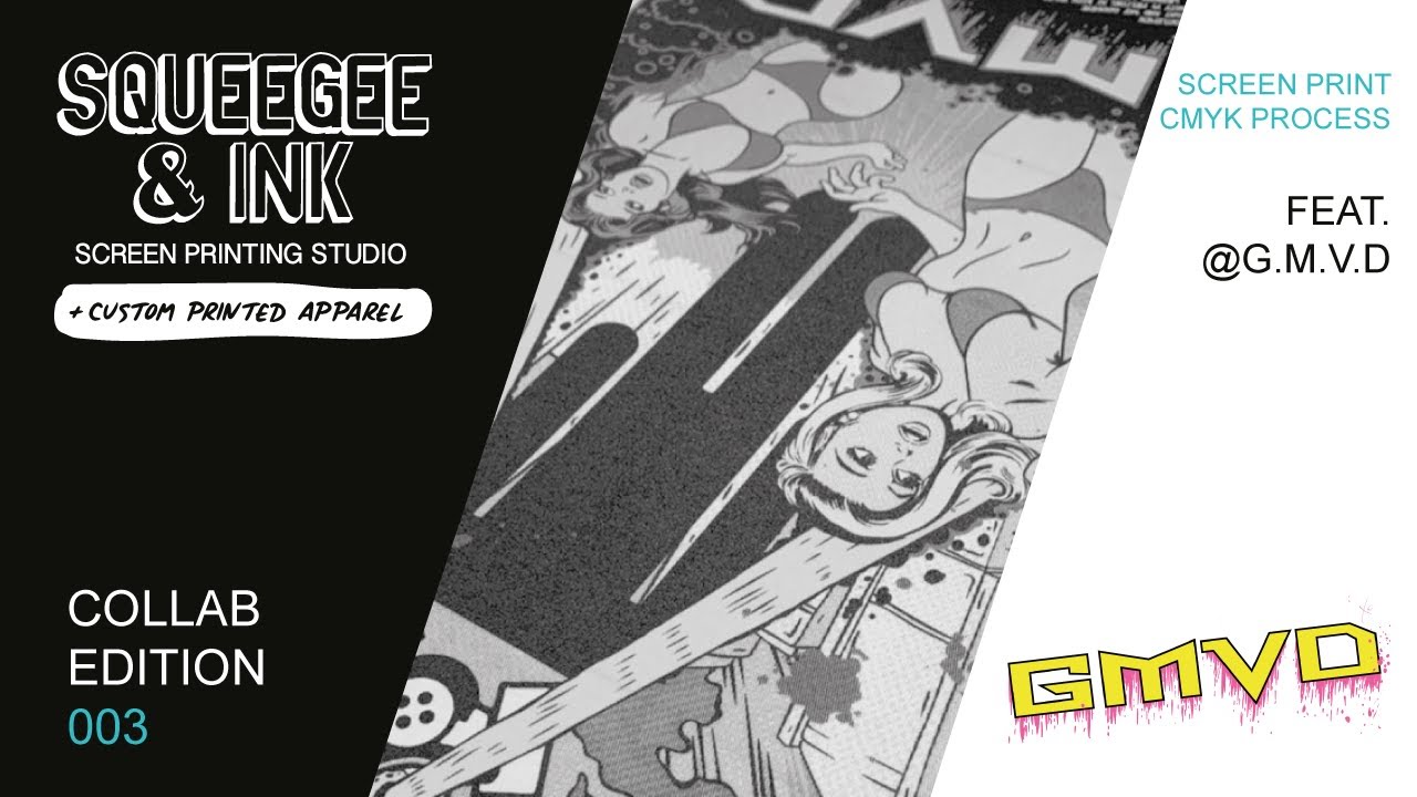 Screen printing CMYK process to achieve a full colour image. - YouTube