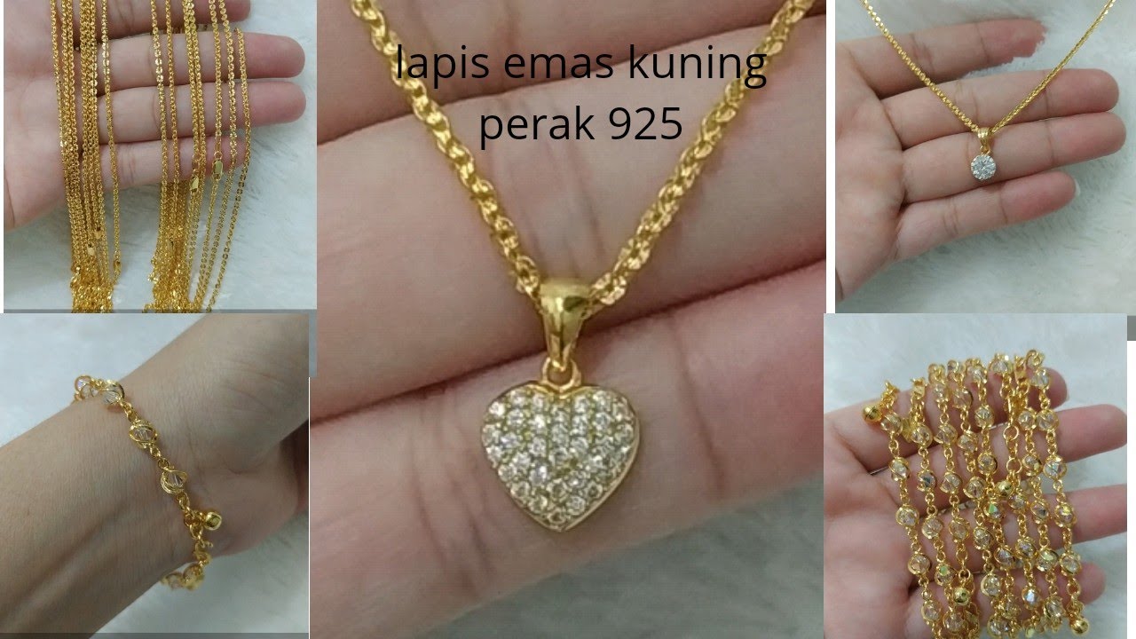 LAPIS EMAS KUNING PERHIASAN PERAK 925 GOLD - YouTube