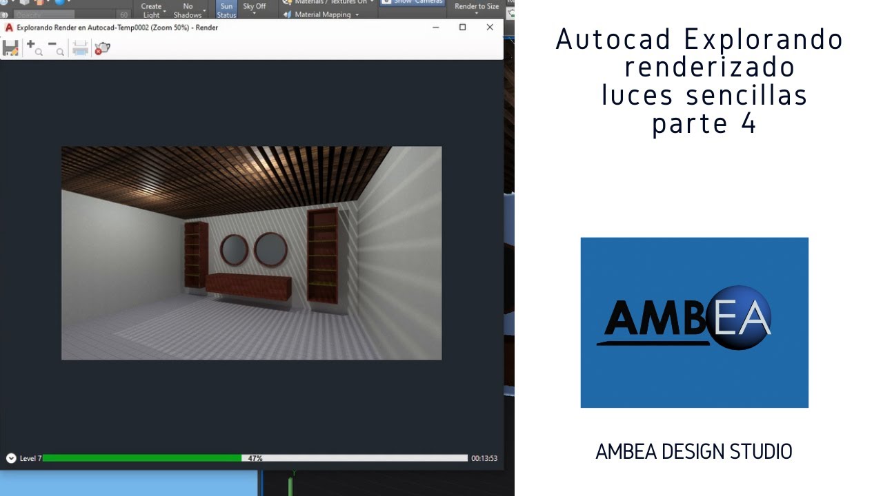 Parte 4 Autocad Render Explorando luces sencillas - YouTube