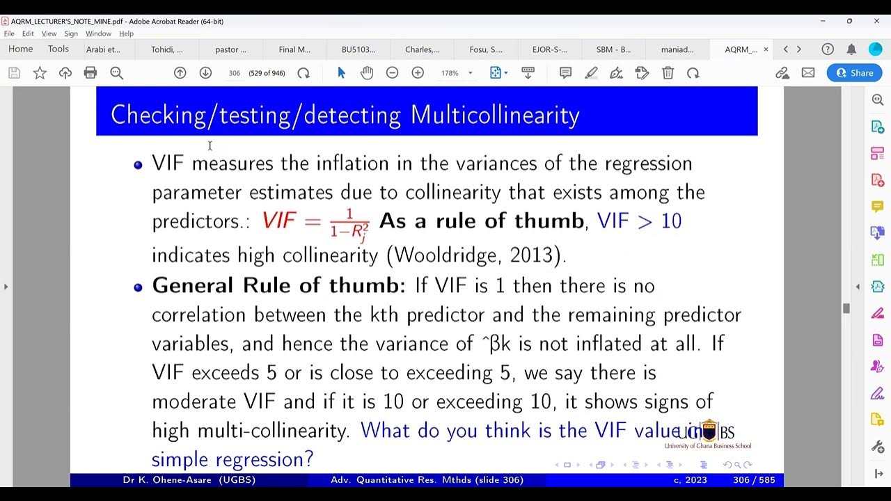 L6 Regression diagnostics multicollinearity, normality, linearity, outliers, influential ...