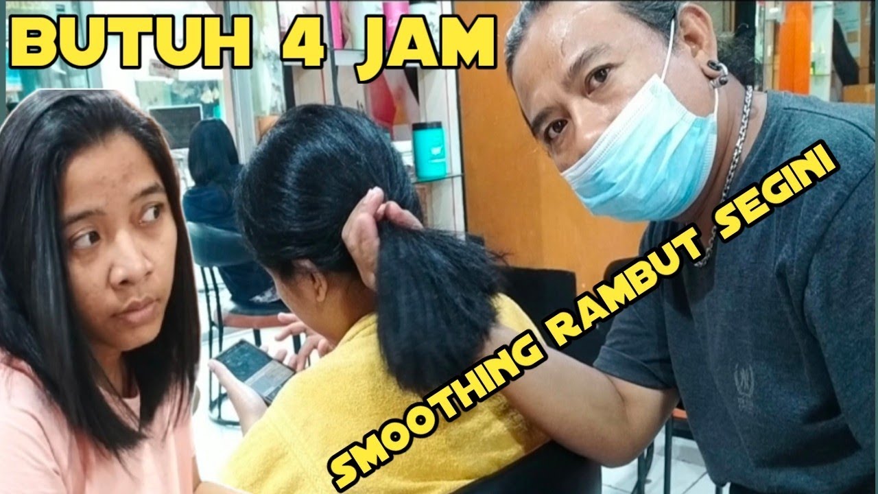 tutorial smoothing rambut super tebal | butuh 4 jam ~ hasilnya sangat berkilau - YouTube