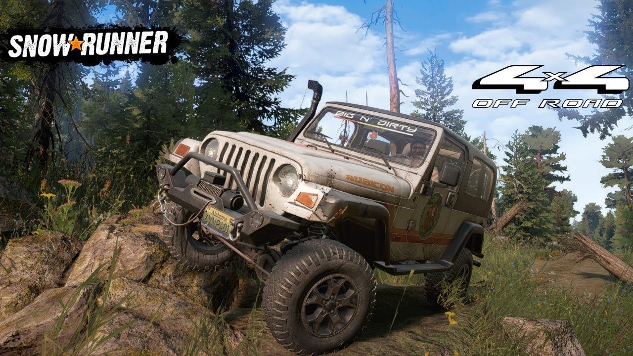 Snow Runner Jeep Wrangler 4X4 Full Off Road Drive & Pickup Truck Towing ...