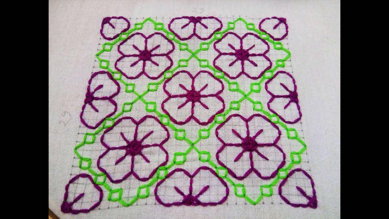 Hand Embroidery new nakshi katha design video tutorial by Nakshi katha ...