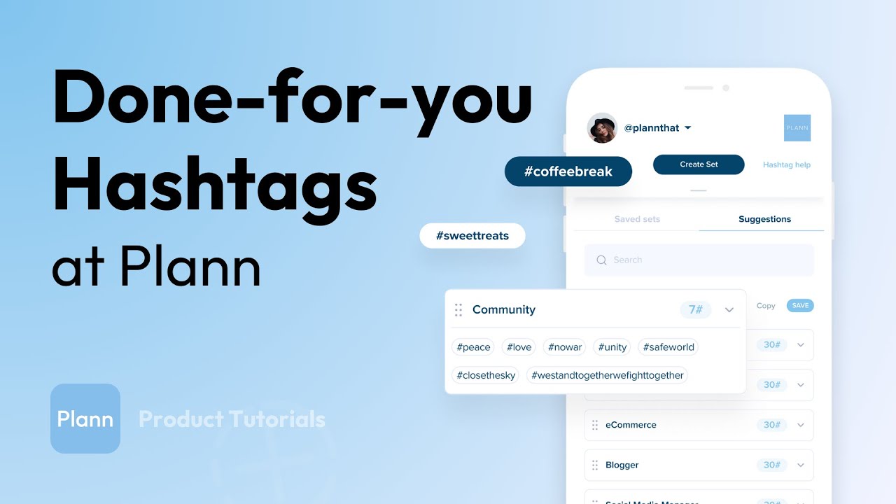 Done-For-You Hashtags inside Plann | Social Media Suite - YouTube