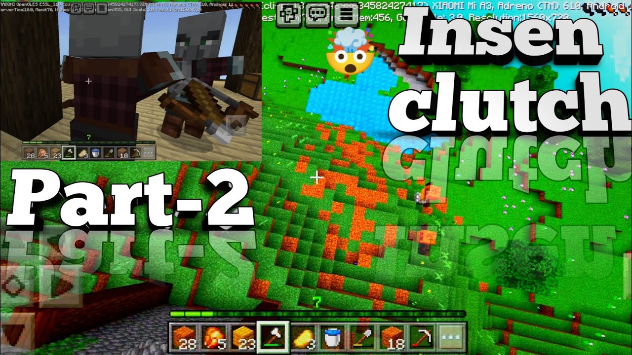 part -2 Minecraft gameplay video pillager tower attack 🤯#minecraft #pocox3pro #colour gamer ...