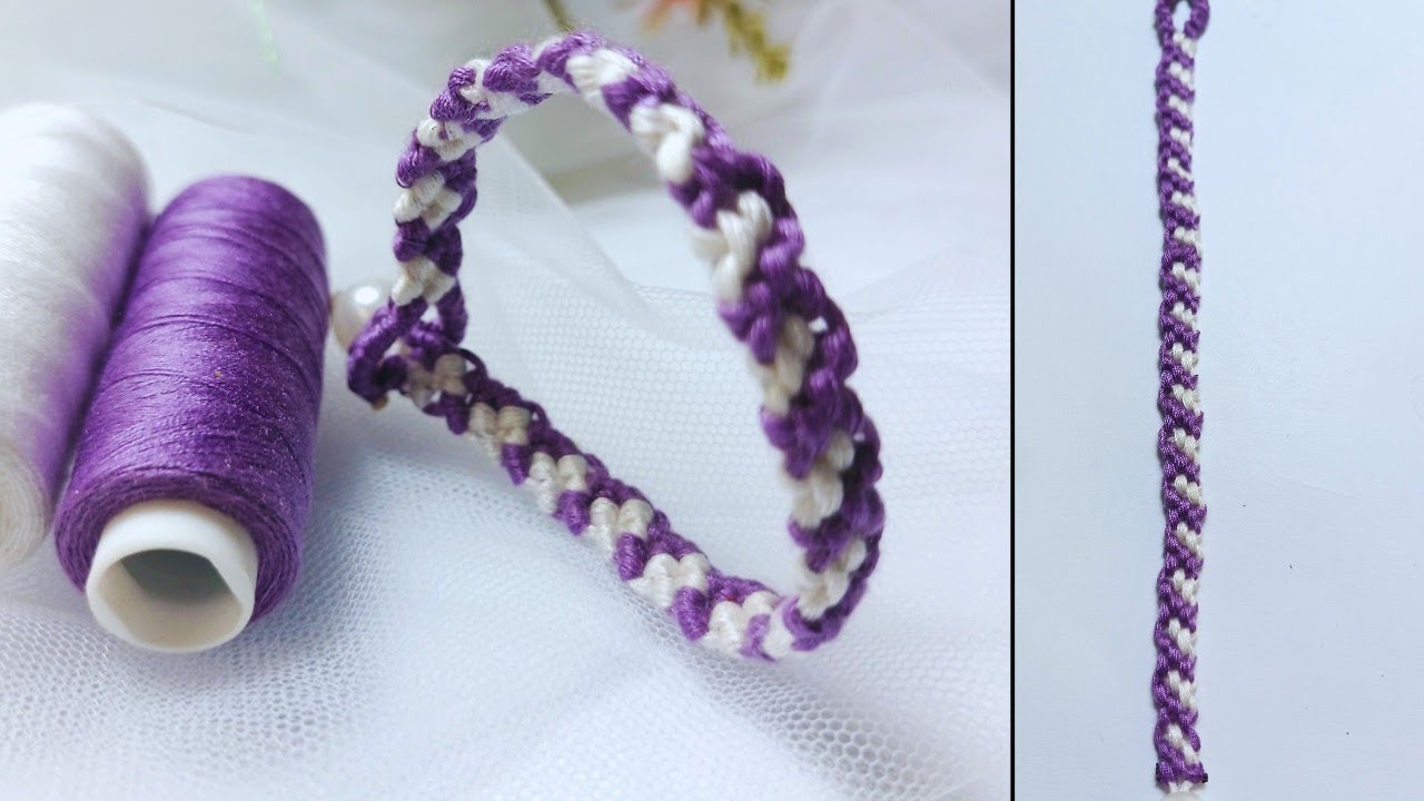 How to make macrame bracelet patterns with sewing thread | macrame ...