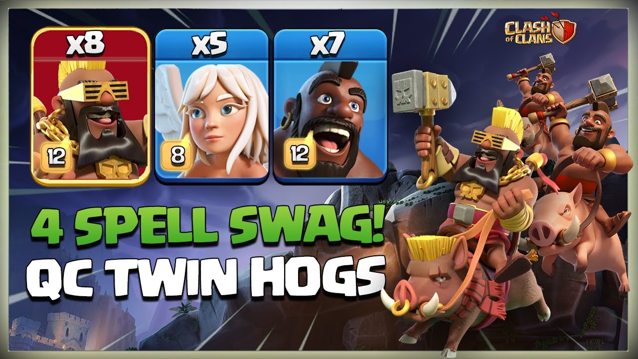 4 Spell Swag! Th15 Twin Hog | TH15 Queen Charge Super Hog and Hog Rider ...