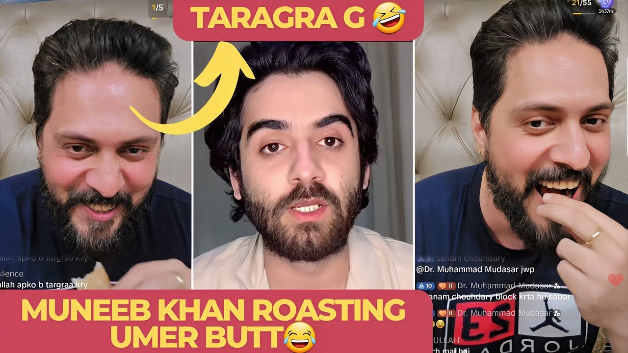 Muneeb khan Live Match with Umer Butt || Muneeb khan Roasting Umer Butt || Taragra G || 5 March ...