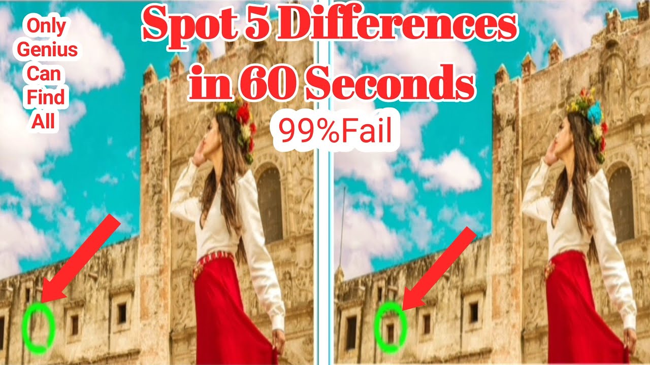 Spot The Differences!Spot 5 Differences in 60 Second😇!99% Fail!#Puzzle-40! - YouTube