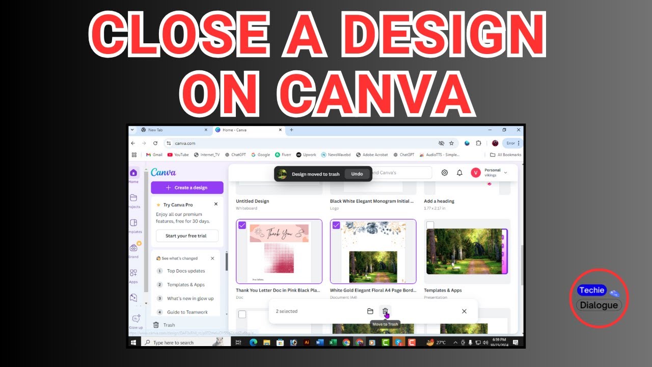 How to Close a Design on Canva - YouTube