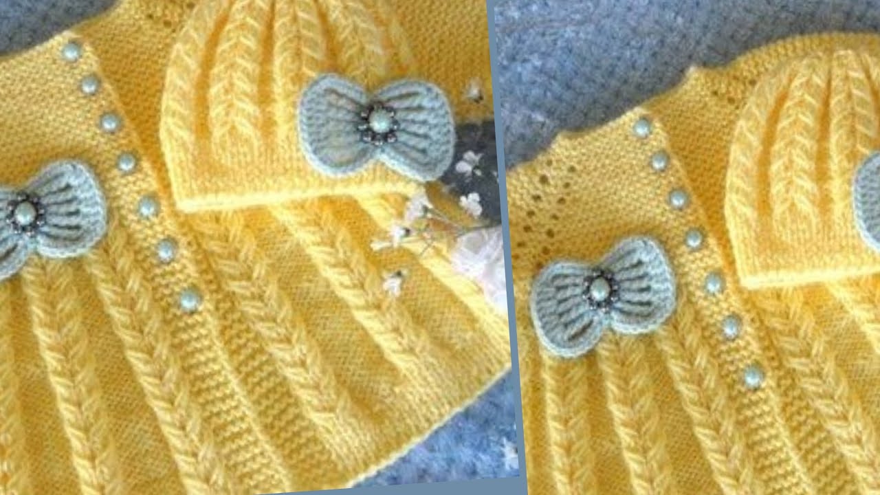 Beautiful Hand-knitted Baby sweater pattern - YouTube