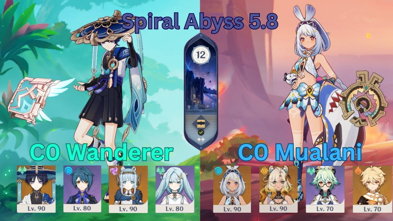 F2P C0 Wanderer & C0 Mualani | Genshin Impact | Spiral Abyss 5.8 Floor ...