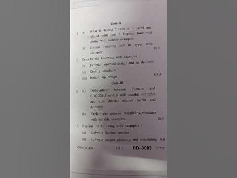 software Engineering question paper of mdu mca 2nd sem of july-2021 ...