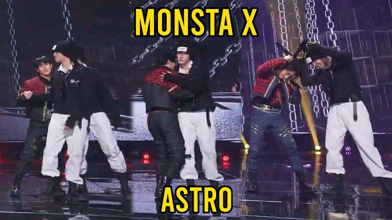 Monsta X & Astro interact - Monsta X Beautiful Liar 1st Win - - YouTube