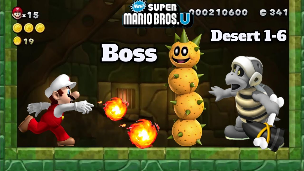 New Super Mario Bros U | Desert 1-6 | Boss Level | #games #gaming # ...