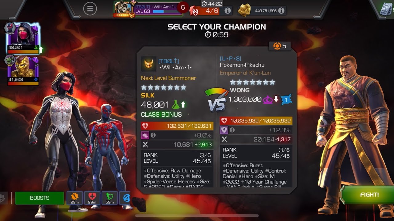 Alliance War S58W05 Silk vs Wong on Node 7 #mcoc - YouTube