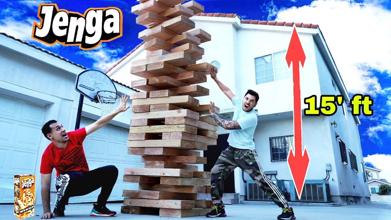 WORLD'S BIGGEST JENGA ** INSANE CHALLEGE ** - YouTube