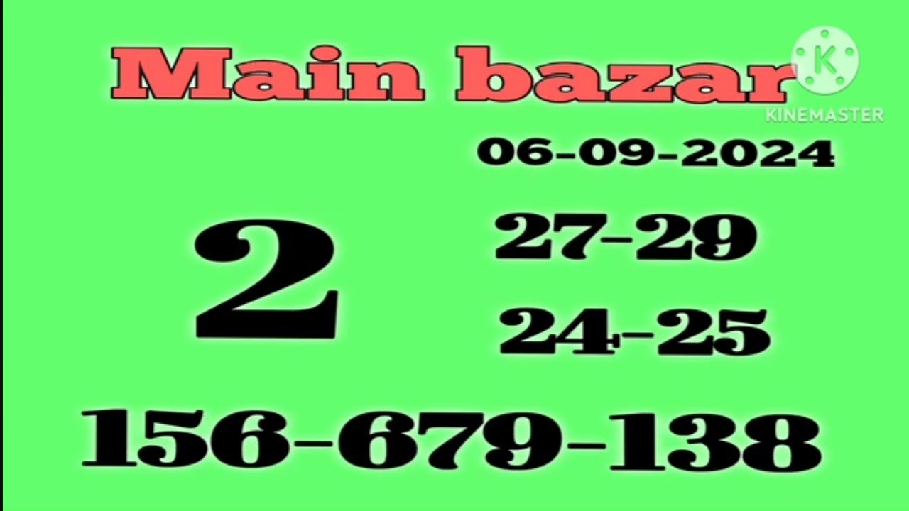 Main bazar Today 06-09-2024 DPBOSS Main bazar Matka Jodi panel and ...