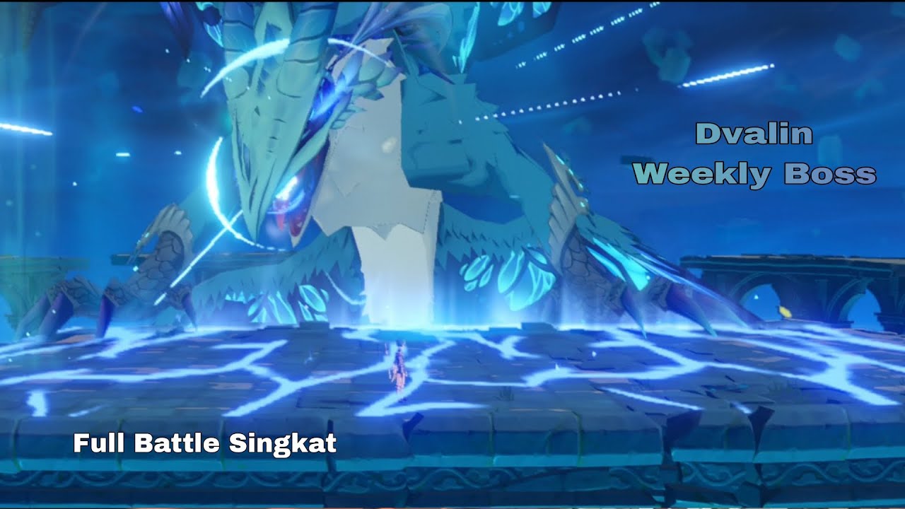 Full Battle Singkat Mode Solo (Mobile) | Weekly Boss Dvalin | Genshin ...