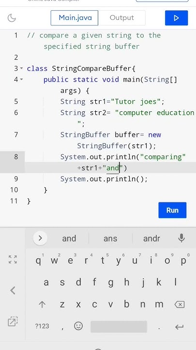 Compare A Given String To The Specified String Buffer Codingguru Javaprogramming