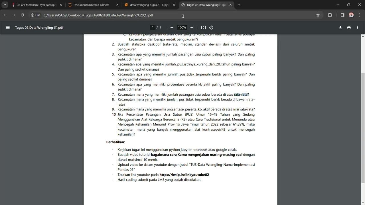TUS-Data Wrangling-Khosyi Kafi Kirdiat-1206230029-ImplementasiPandas 01 - YouTube