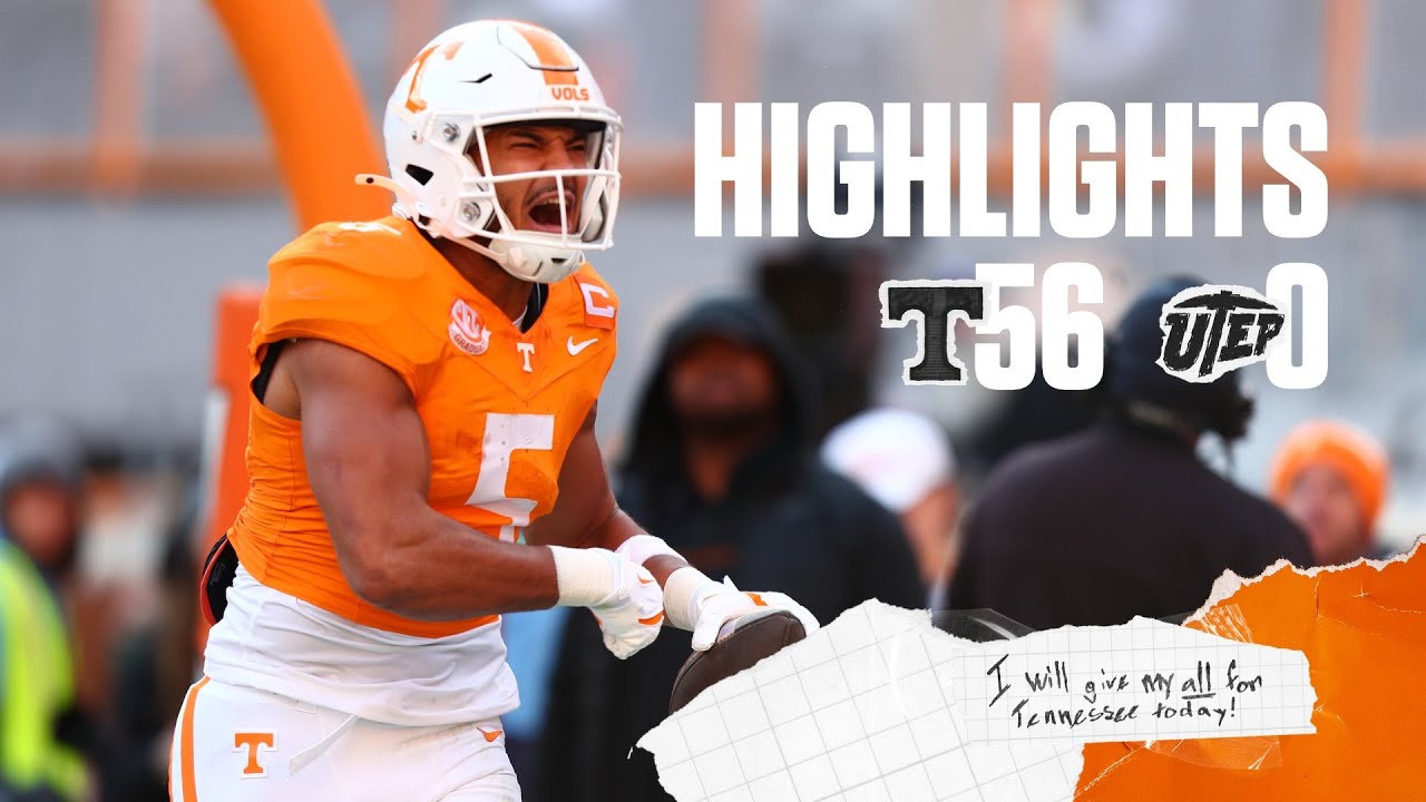HIGHLIGHTS: No. 11 Vols 56, UTEP 0 (Nov. 23, 2024) - YouTube