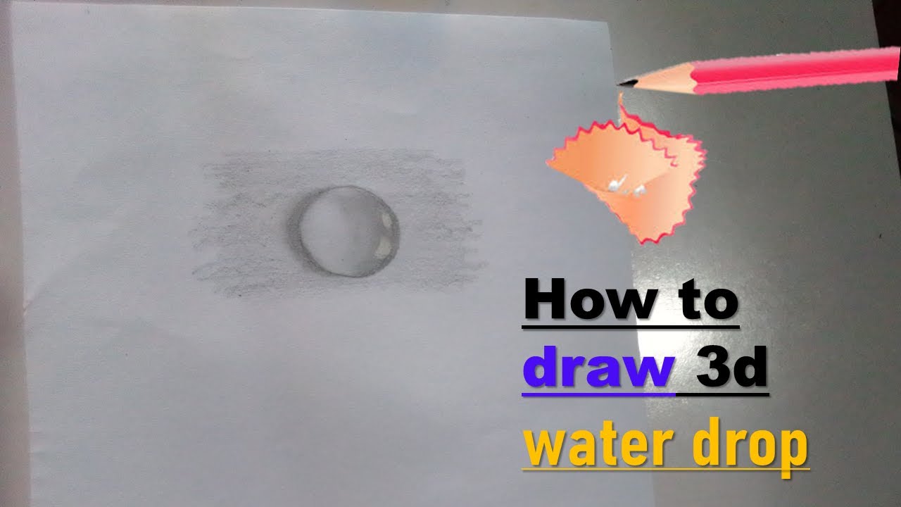 3d water drop | drawing realistic water drop for beginners - YouTube
