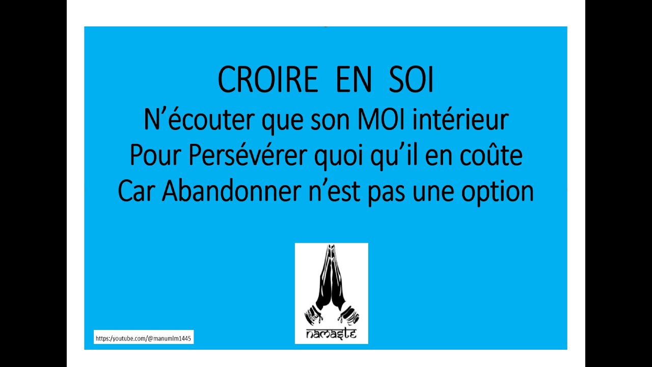 CROIRE EN SOI et développer son plein potentiel - YouTube