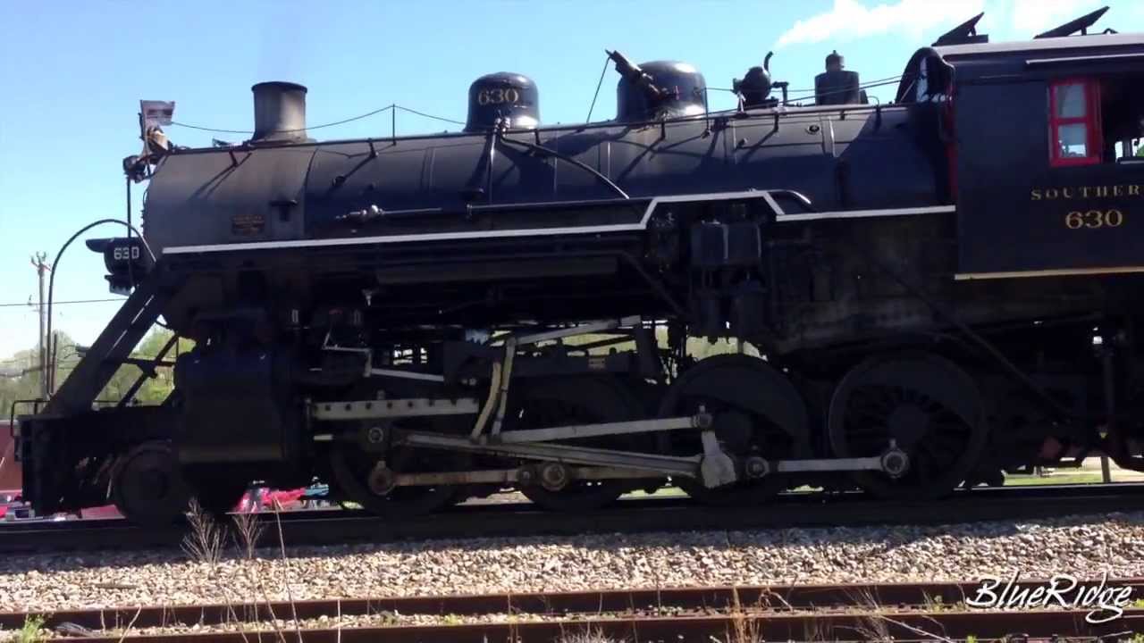 Tennessee Valley Railroad's Steam Locomotive #630 in Old Fort, NC - YouTube
