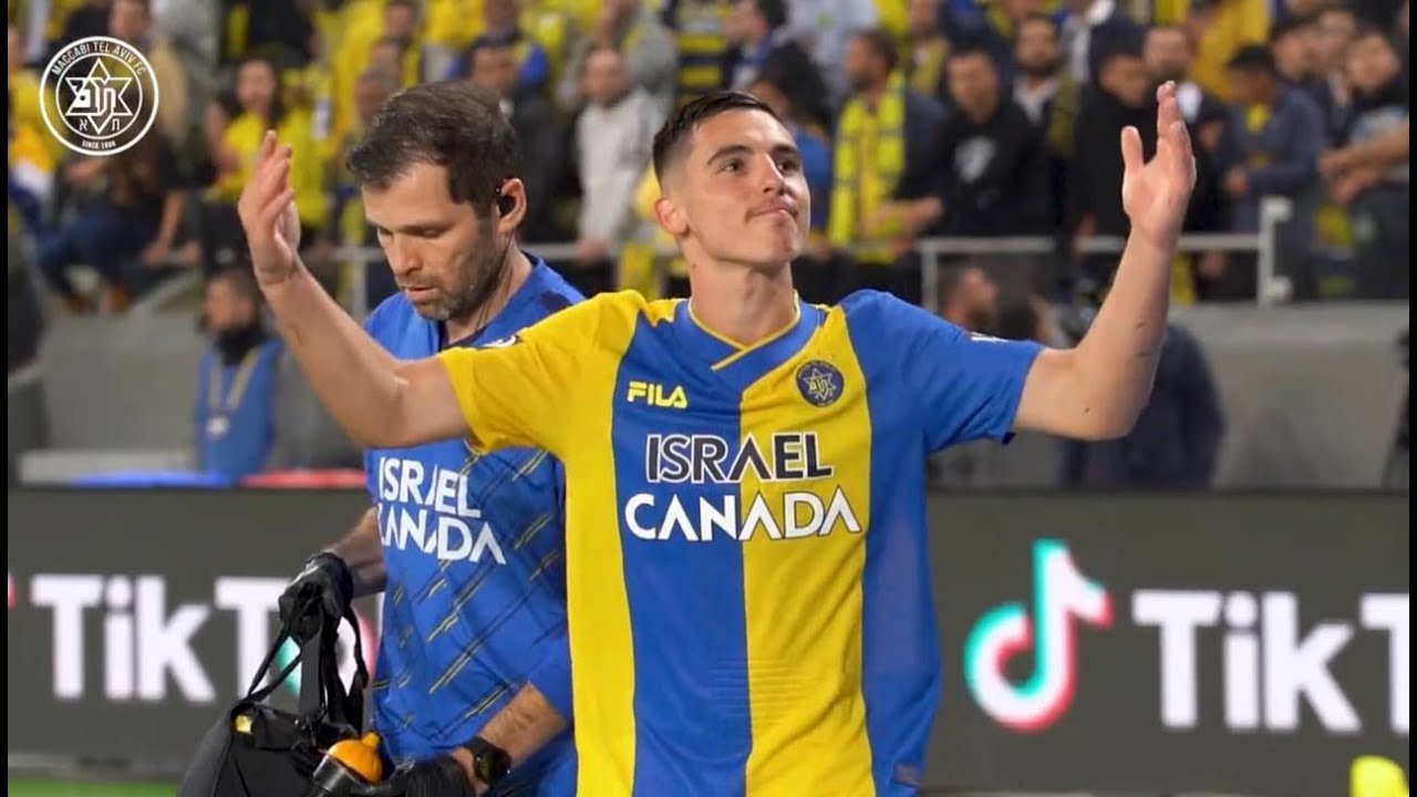 אוסקר גלוך נפרד באהבה מאוהדי מכבי ת"א Oscar Gloukh standing ovation ...