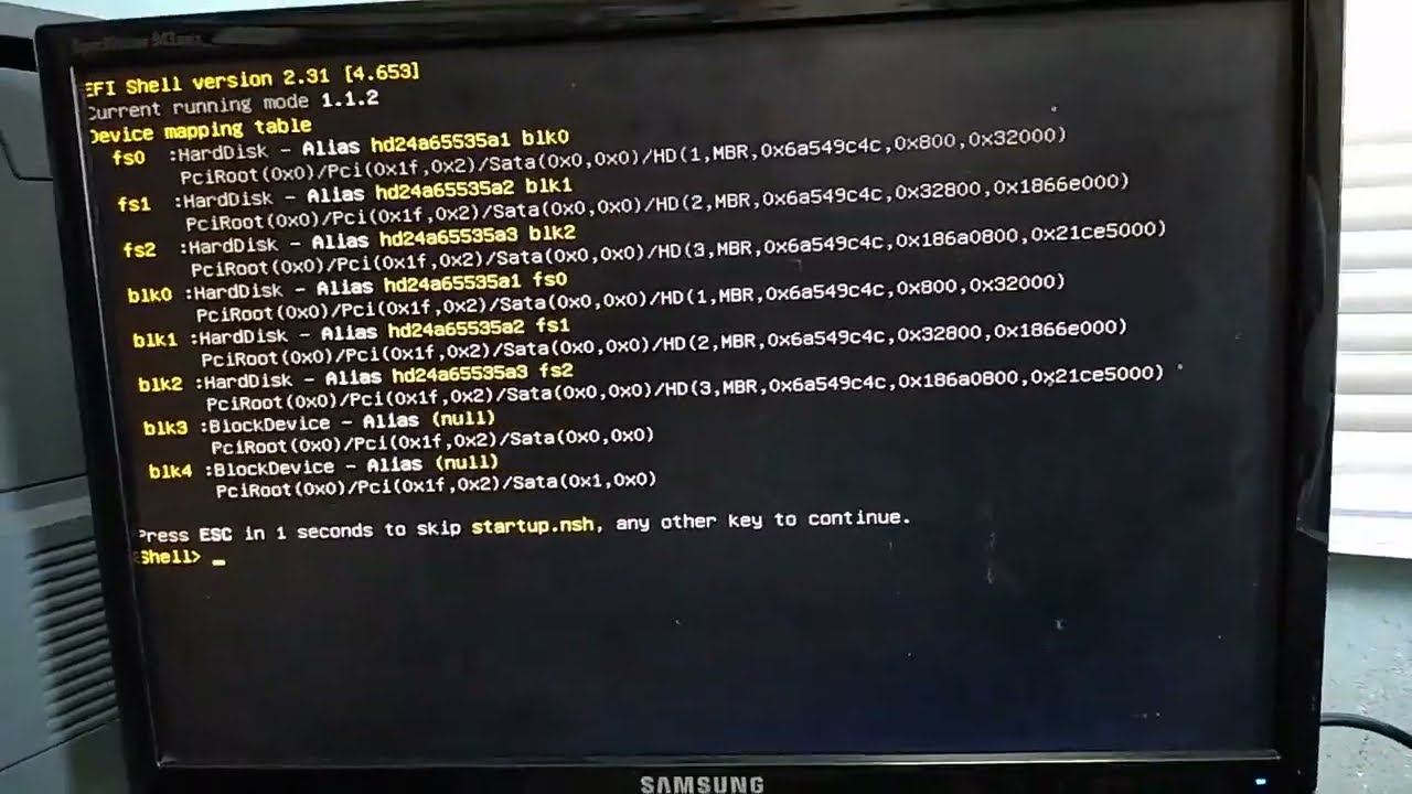 EFI Shell Motherboard MSI - YouTube