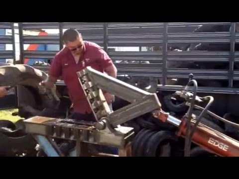 Home made tire shear - YouTube