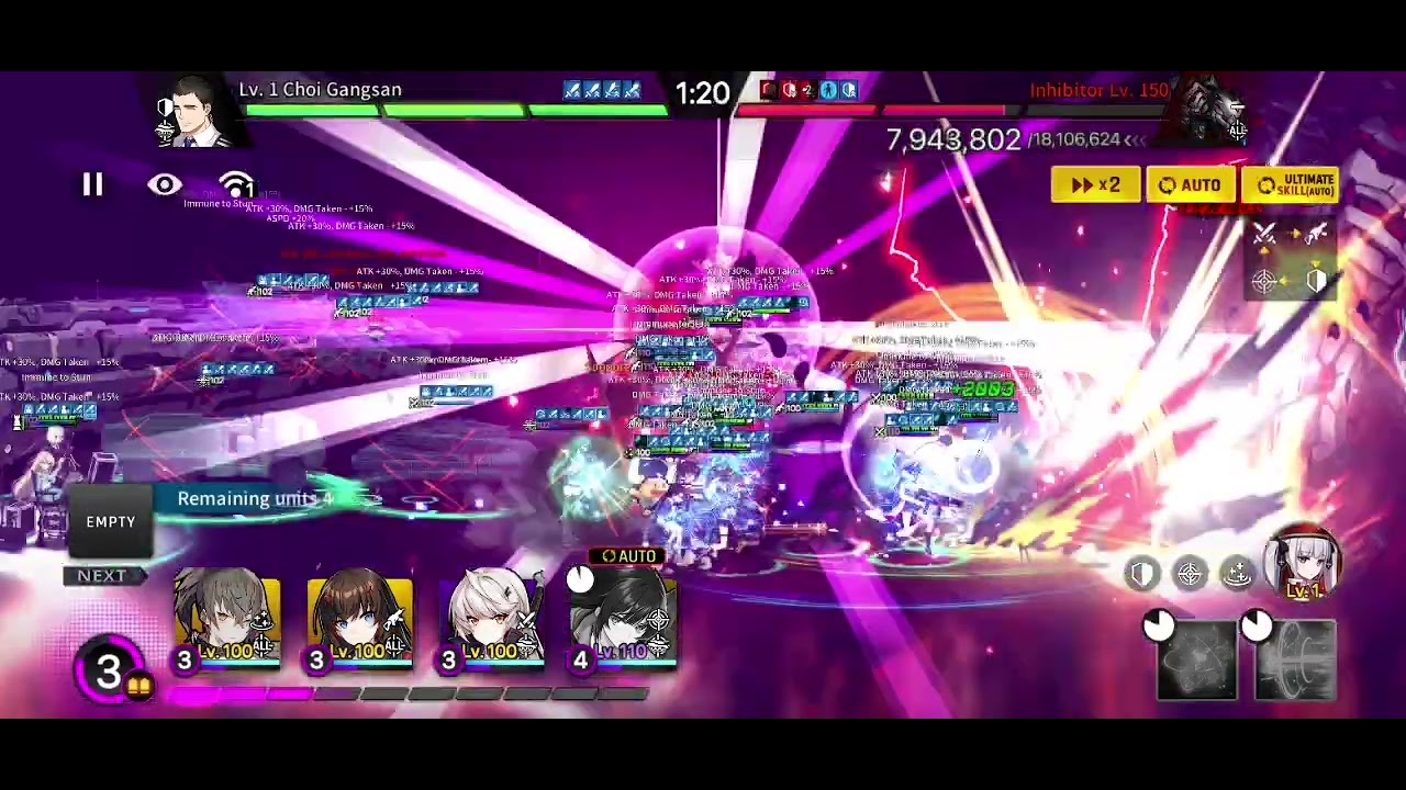 Counter:side | New Raid Boss Inhibitor lvl 150 Auto | 50% run - YouTube