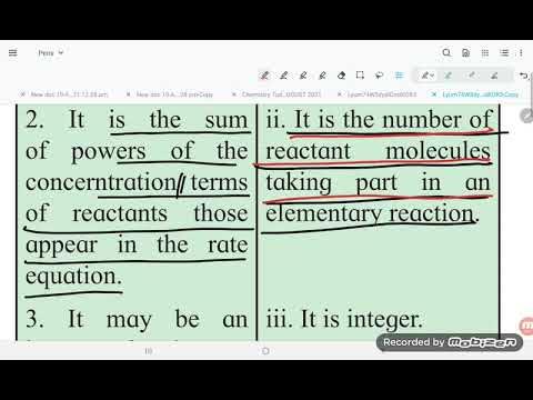 distinguish between order and molecularity of reaction - YouTube